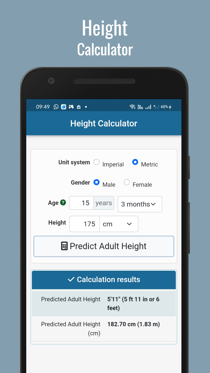 Height Calculator - App on Amazon Appstore