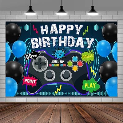 Happy Birthday Backdrop Video Game Party Decorations Australia | Ubuy