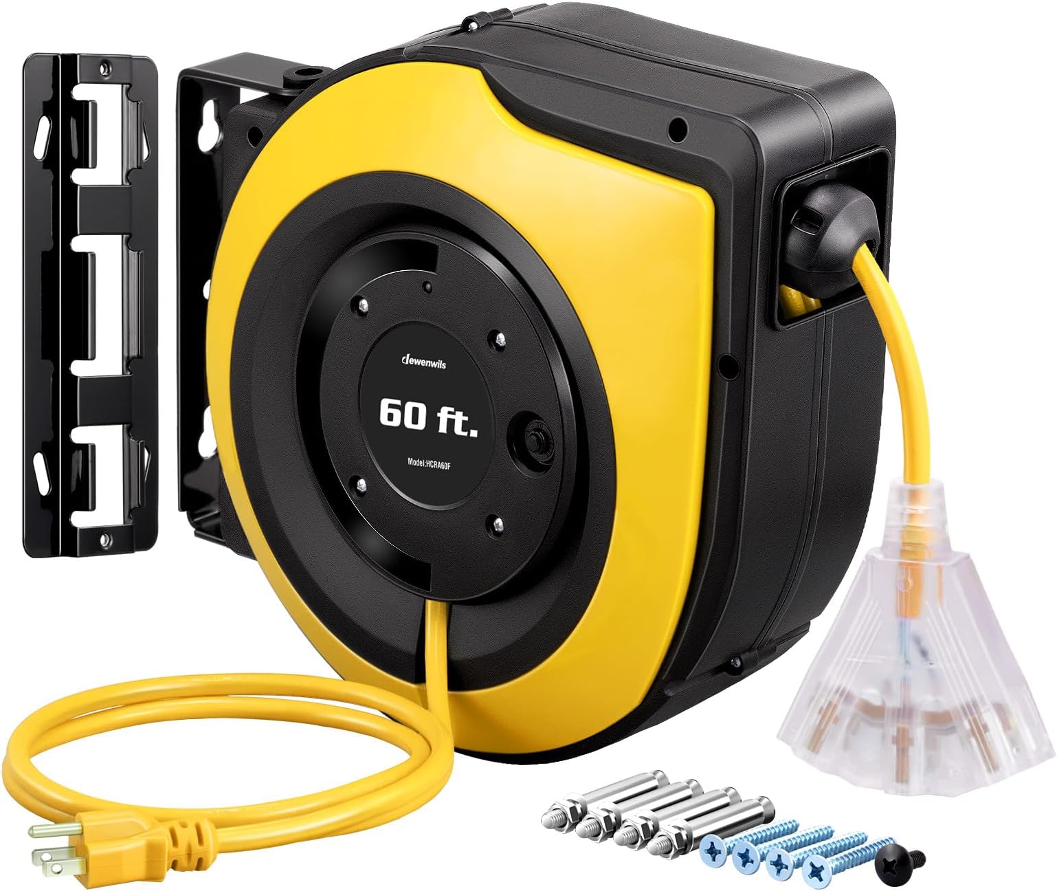 Amazon.com: 50FT+6.5FT Retractable Extension Cord Reel, Wall/Ceiling ...