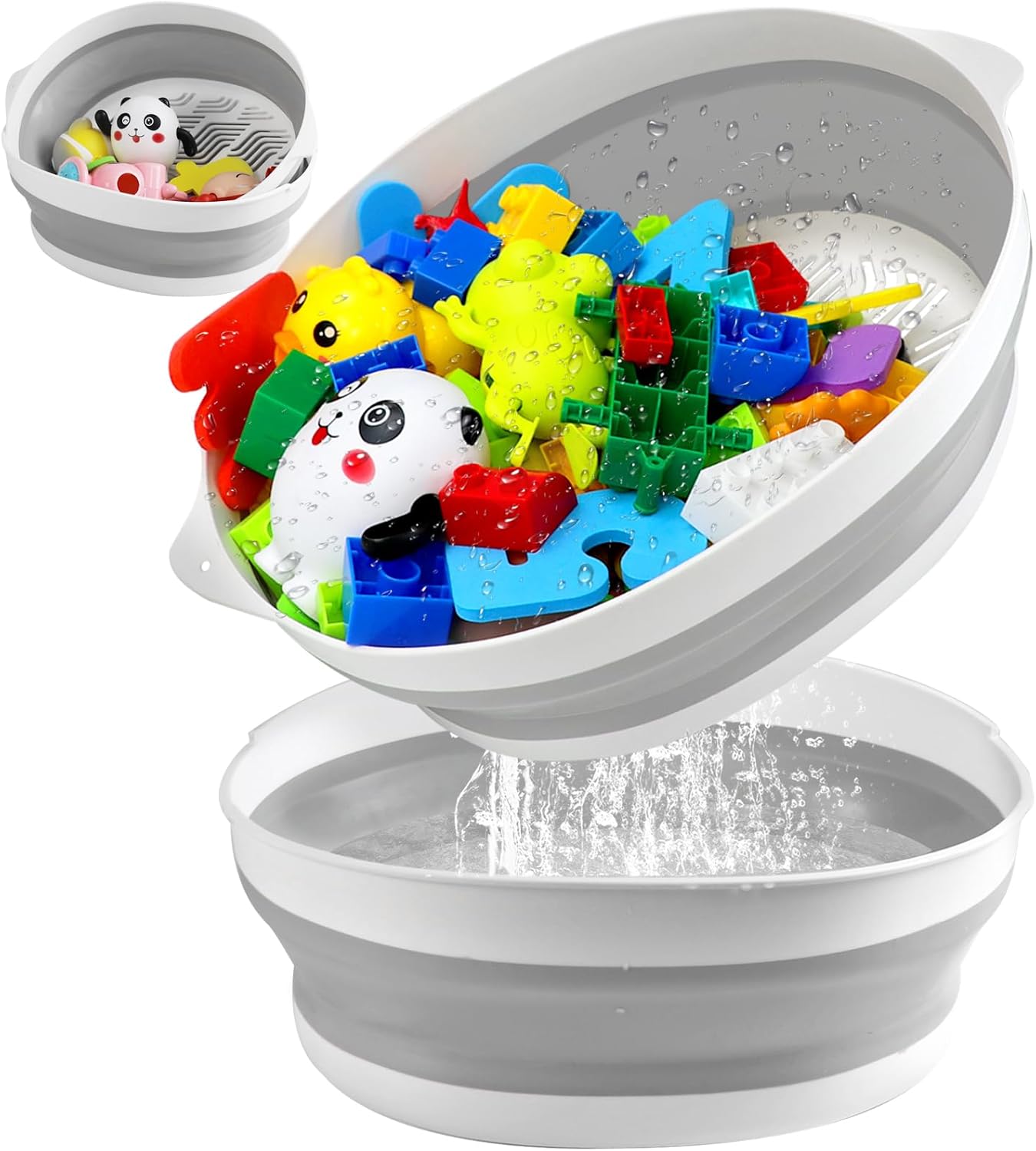 Amazon.com: Bath Toy Storage Organizer Foldable, Bath Toy Holder for ...