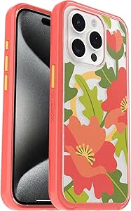 Amazon.com: OtterBox iPhone 15 Pro (Only) Symmetry Series Clear Case - QUILTED POPPIES (Red ...