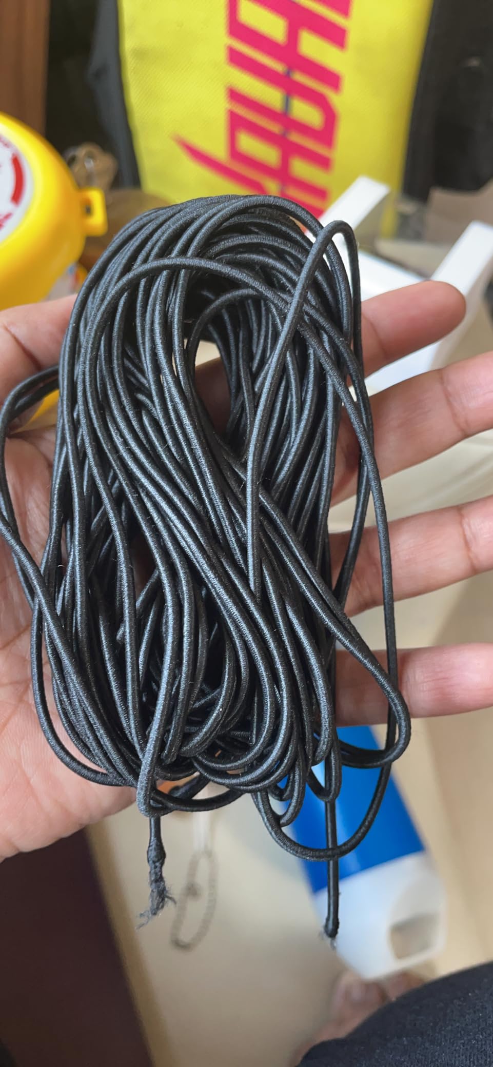 Round elastic for making scrunchies, DIY, tailoring etc. (BLACK - 14 ...