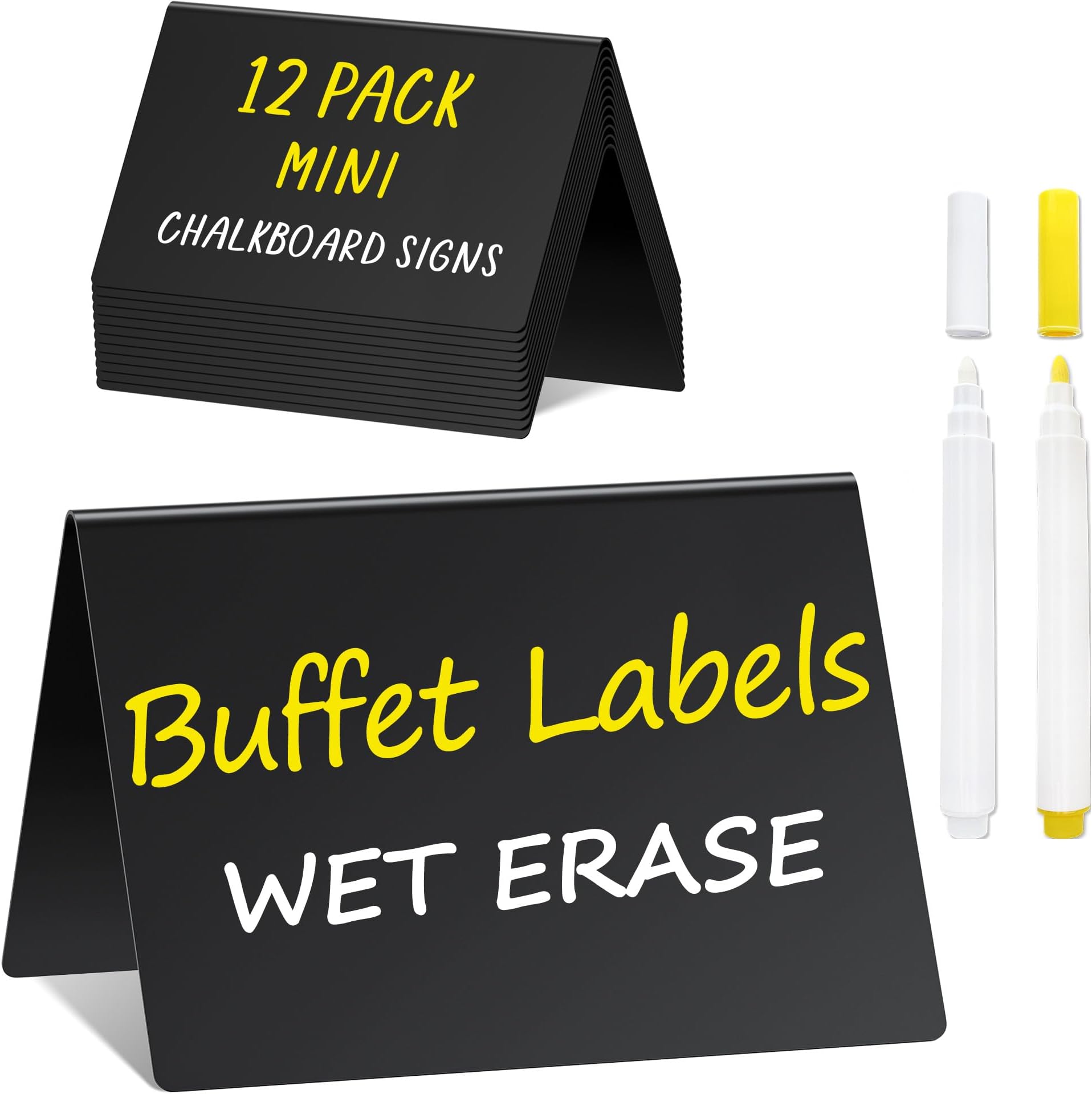 Amazon.com : Herda 12 Pack 4"x3" Small Food Labels for Party Buffet ...