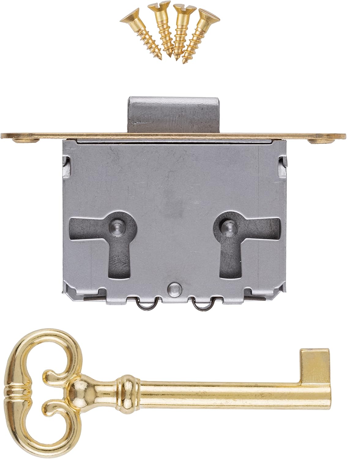 Full Mortise Lock w/Skeleton Key | 3- Way Mounting for Dresser Drawer ...