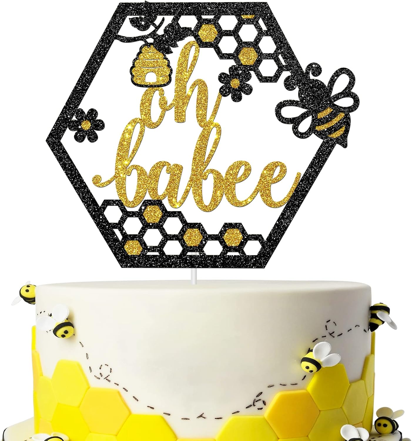 Amazon.com: Dalaber Oh Babee Cake Topper - Bee Theme Birthday/Baby ...