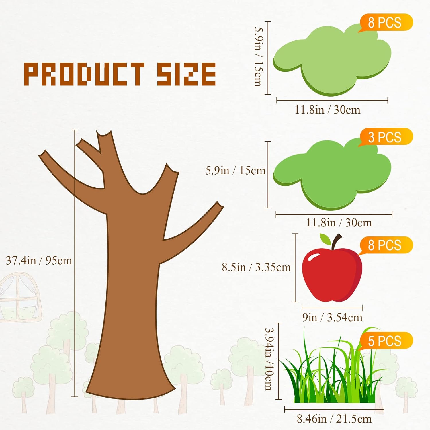 Buy Nosiny Classroom Tree Bulletin Board Set Summer Tree Bulletin Board ...