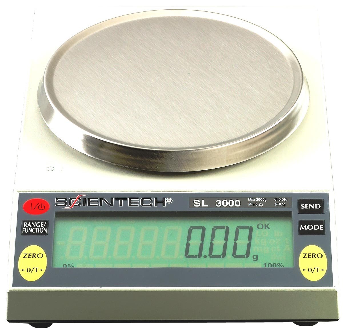 Scientech SL Series Laboratory Dual Mode Balance, with Circular Pan, External Calibration, 2000 ...