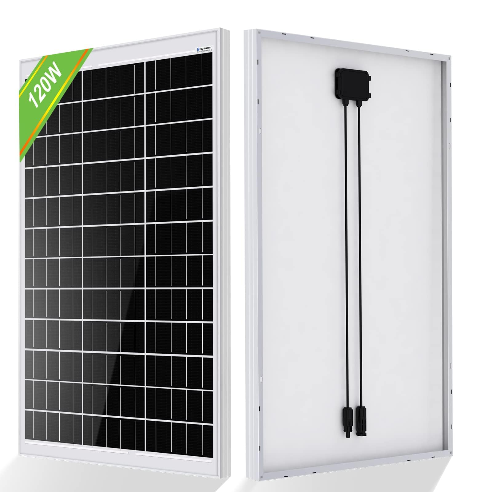 Buy ECO-WORTHY 120 Watts Monocrystalline Solar Panel 12 Volts ...