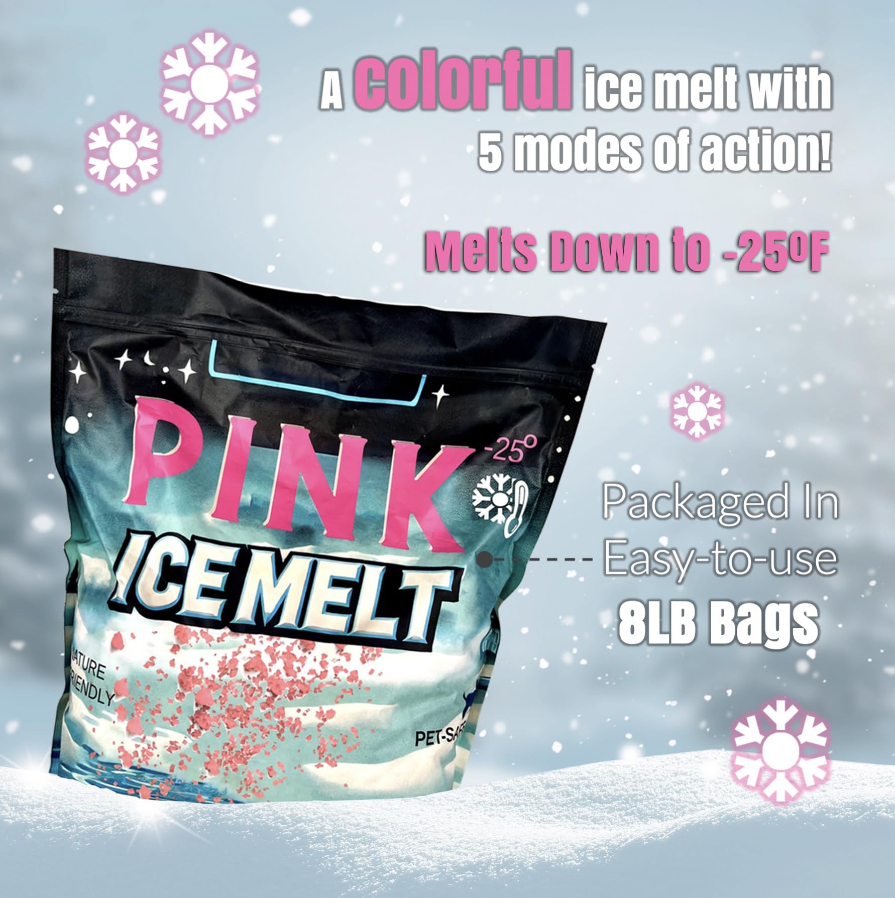 Magnesium Chloride CMA Blended Ice Melt - 8 Lb Bag Effective Below Zero ...