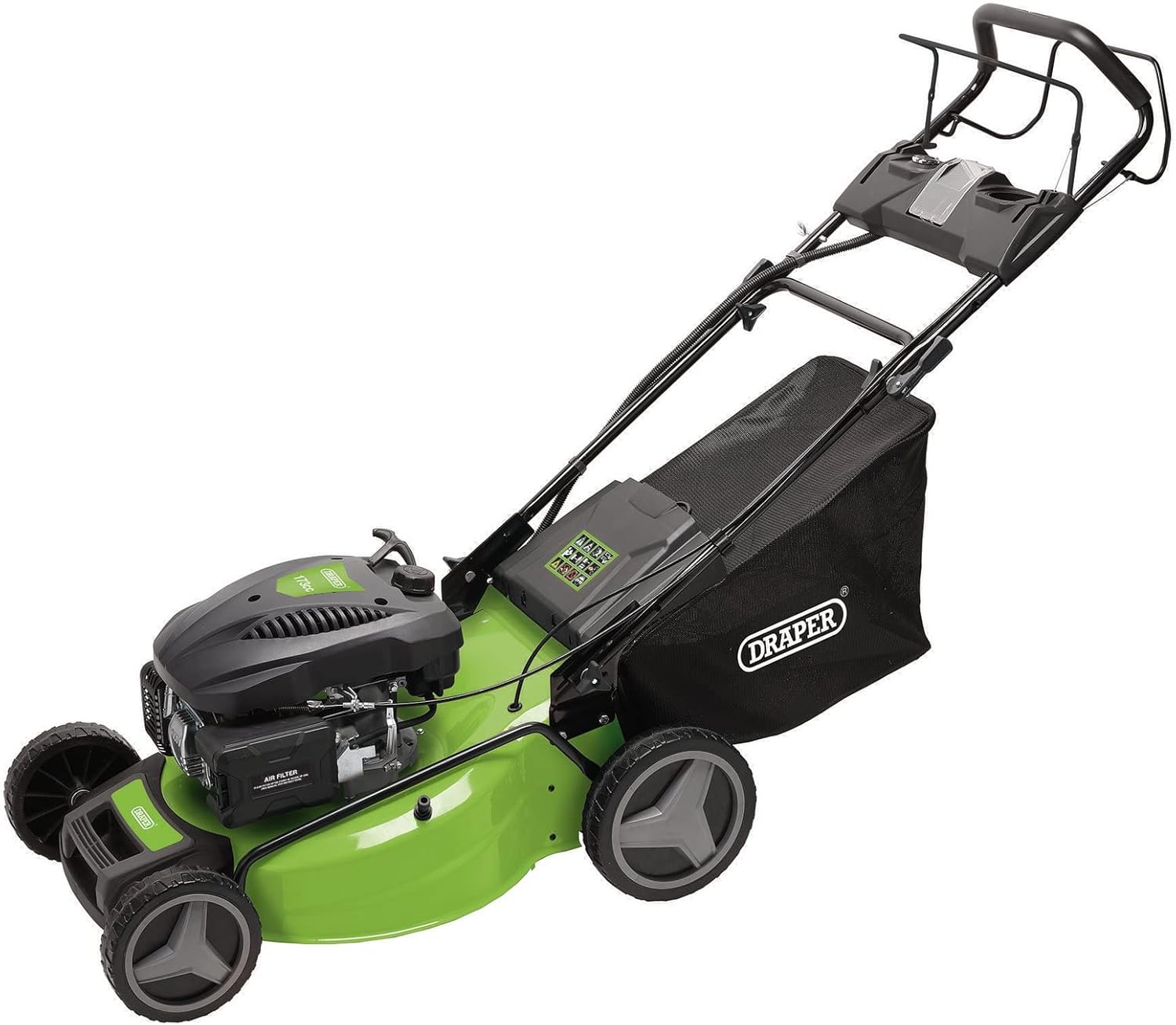 Draper 173cc 2-in-1 Self-Propelled Electric Start Lawn Mower |3.3kW 4 ...