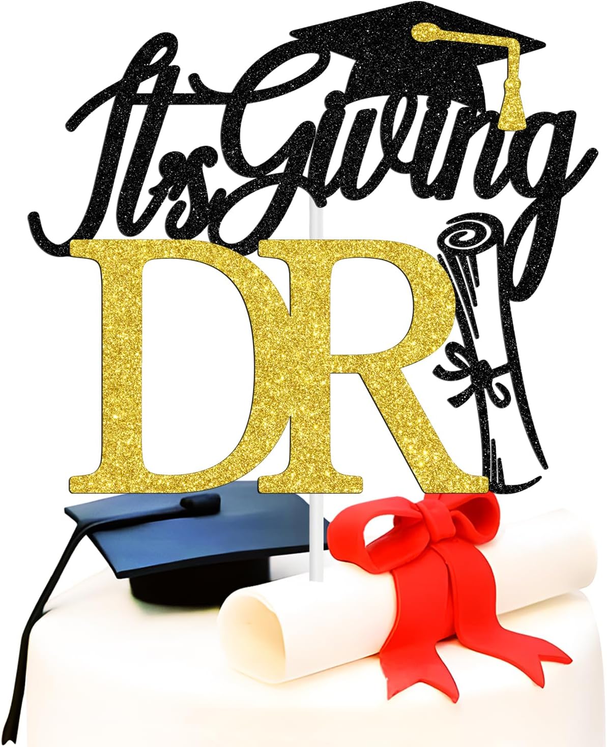 Amazon.com: It's Giving DR Cake Topper, Congrats Doctor/PHD, Doctoral ...