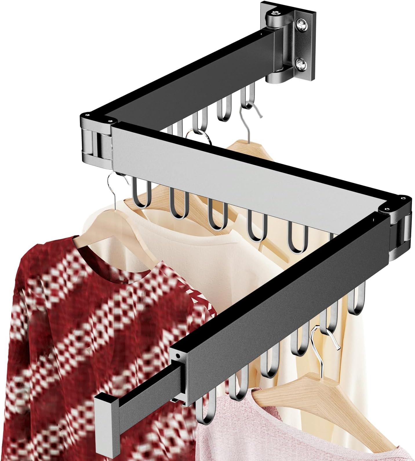 Amazon.com: Wall Mounted Clothes Drying Rack - Collapsible, Foldable ...