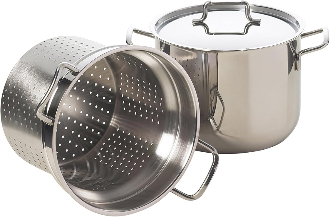 Excelsa Stainless Steel Pasta Pan, 6.00 Litres, Silver : Amazon.co.uk ...