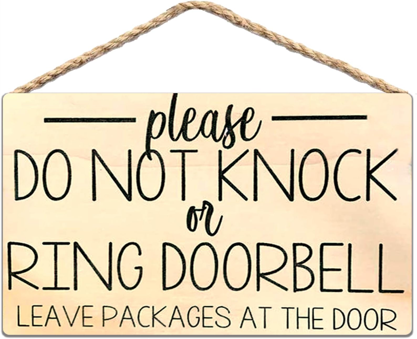 Amazon.com: Please Do Not Knock Or Ring Doorbell Rustic Wooden Sign ...