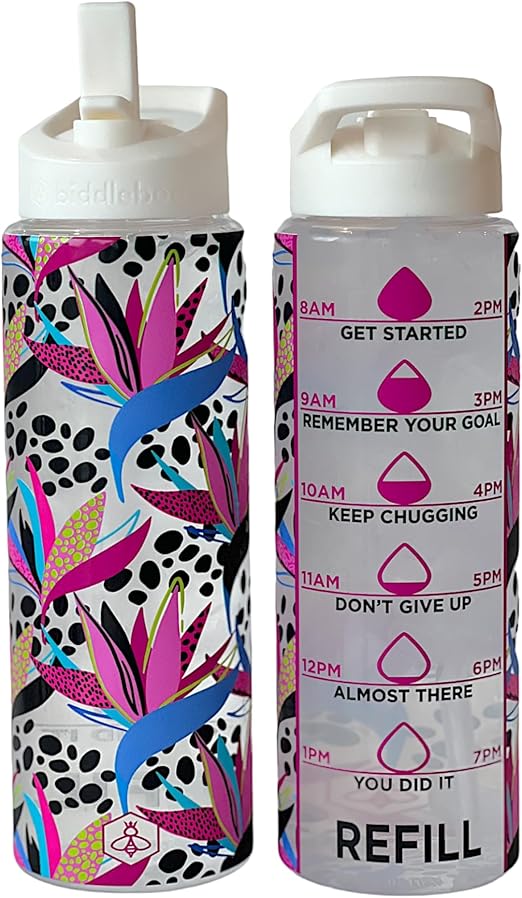 Amazon.com: Biddlebee 32oz. Hydration Tracker Water Bottles with Times ...