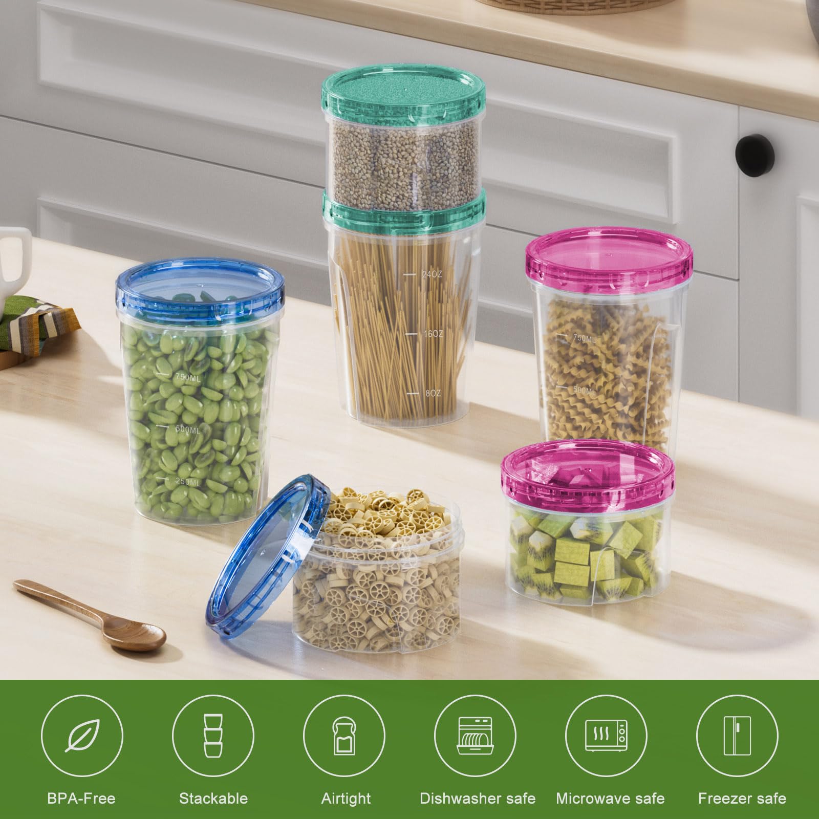Snapklik.com : 12 Pack-16 Oz Reusable Freezer Storage Containers