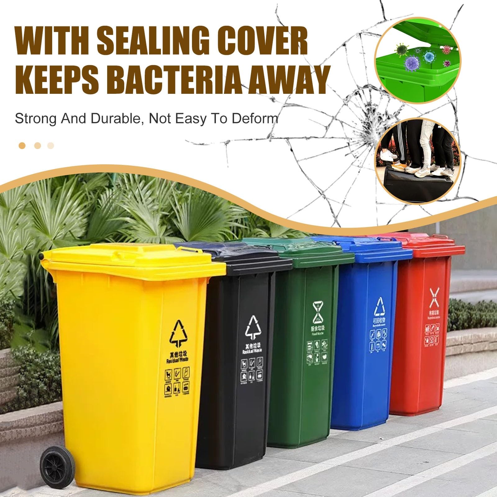 Botes De Basura Para Exterior Con Ruedas Contenedor Basura Con Ruedas