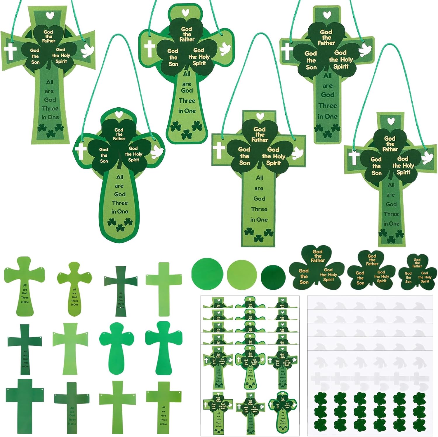 Amazon.com: Sayglossy 30 Set St. Patrick's Day Crafts DIY Shamrock ...