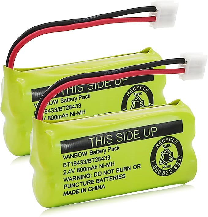 Amazon.com: VANBOW BT18433/BT28433 2.4V 800mAh Ni-MH Cordless Phone ...