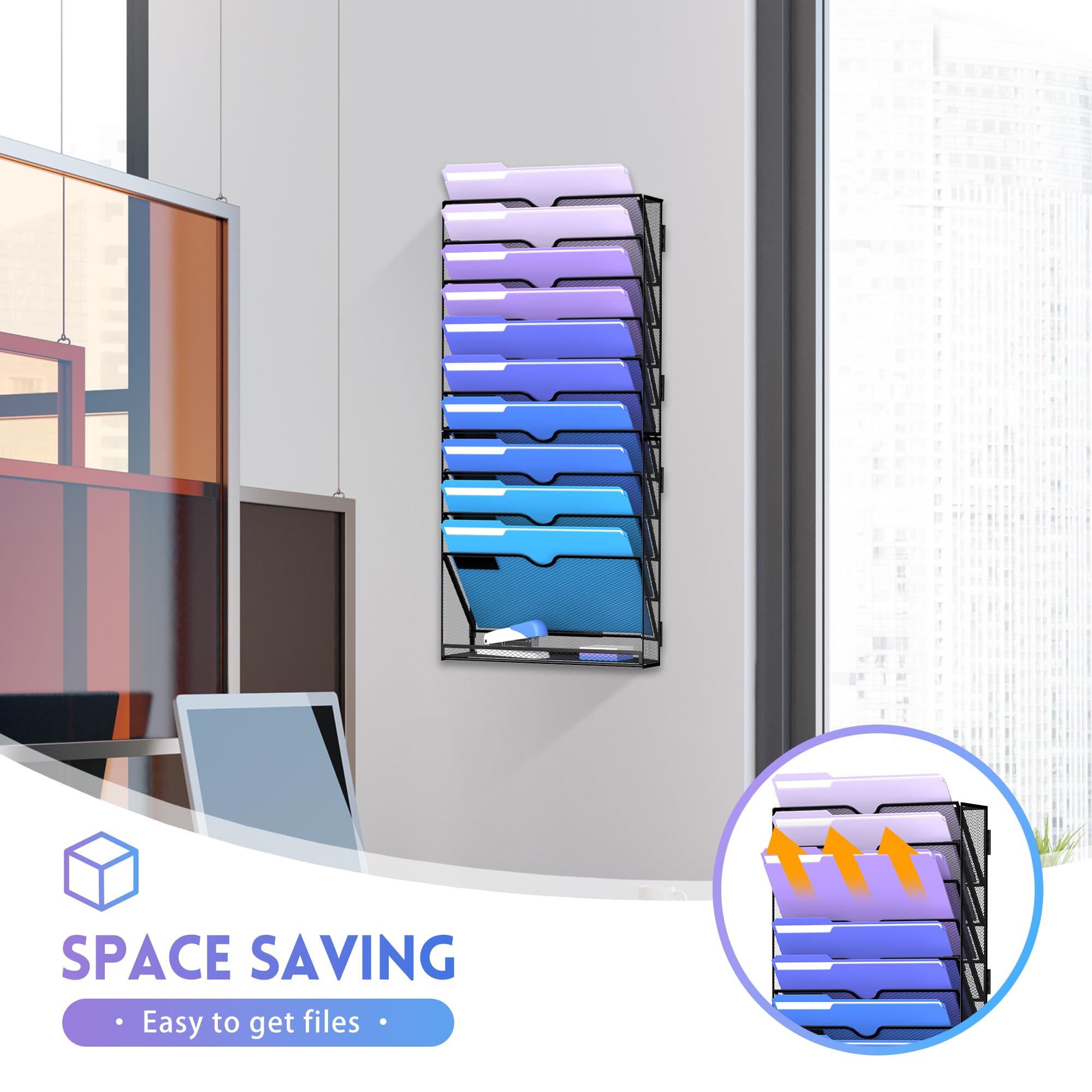 Snapklik.com : 11-Tier Wall File Organizer, Mesh Hanging File Organizer ...