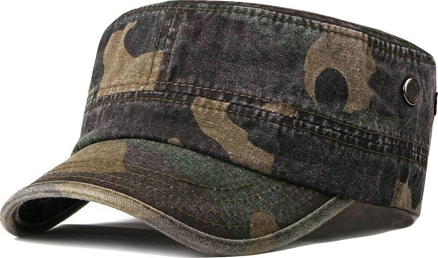 Fasbys Military Army Cadet Hat Men Women Unisex Cotton Flat Top Camo ...