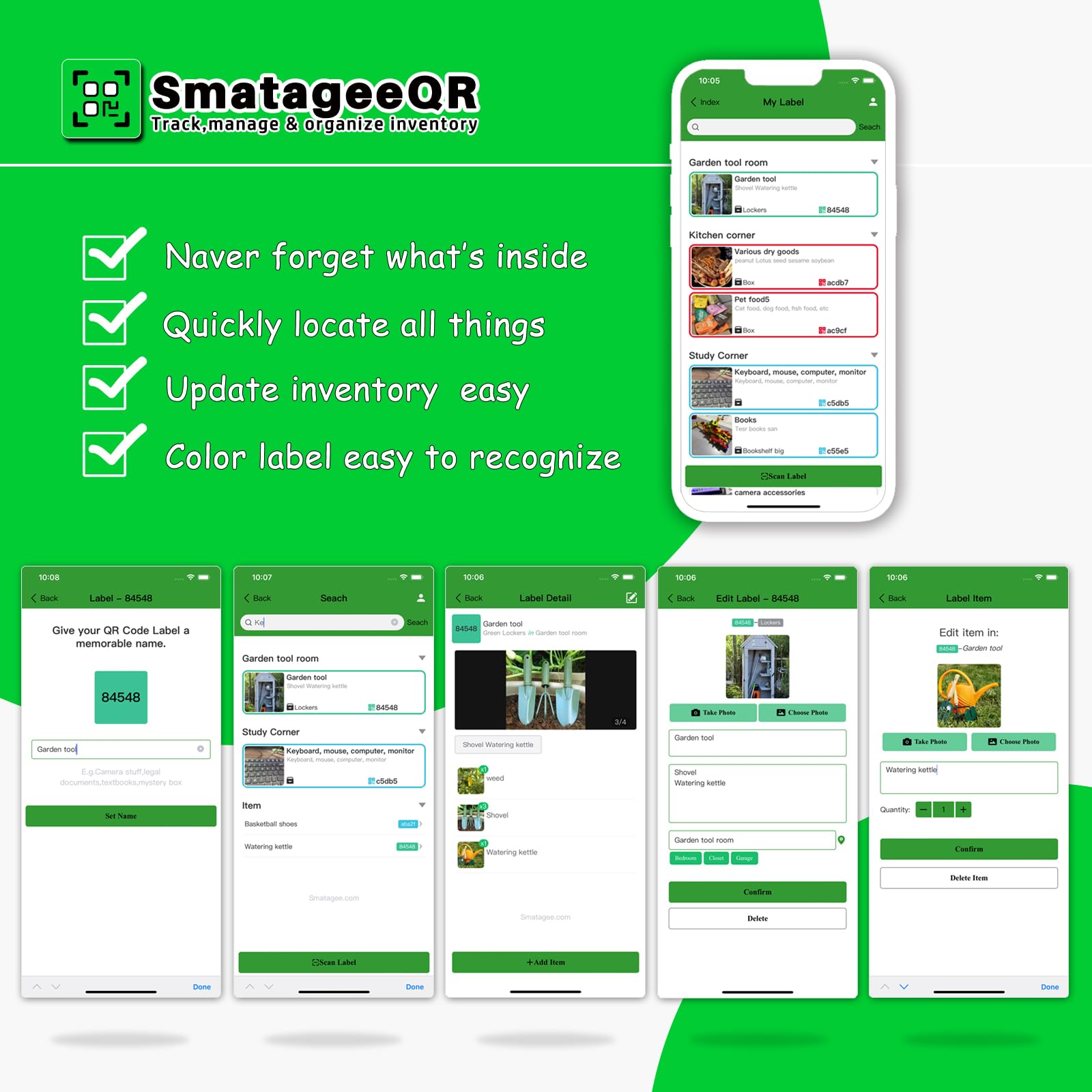 Snapklik.com : Smatagee QR Code Labels For Storage Bins,Office ...