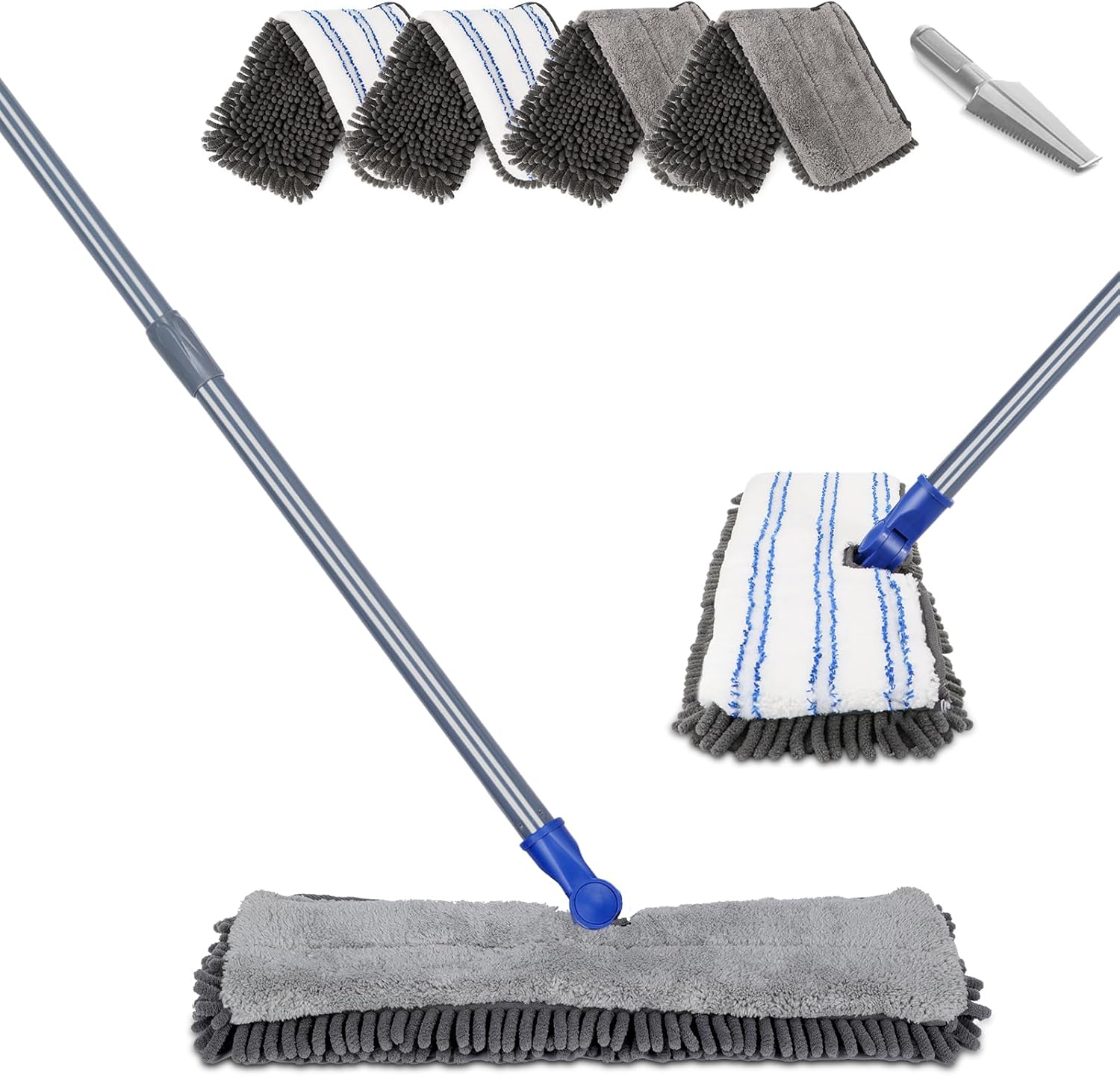 Amazon.com: Almcmy Microfiber Flip Mop, Dual-Side Dust Mop with 4 ...