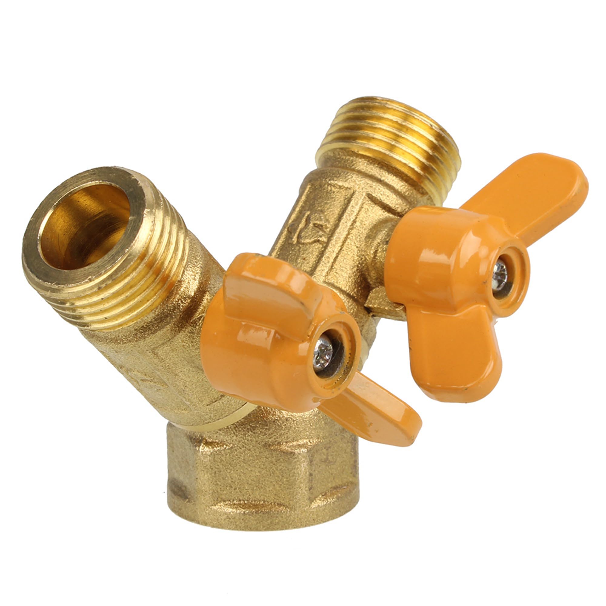 Snapklik.com : 2 Way Natural Gas Splitter Solid Brass Y Shape 601 Steel ...