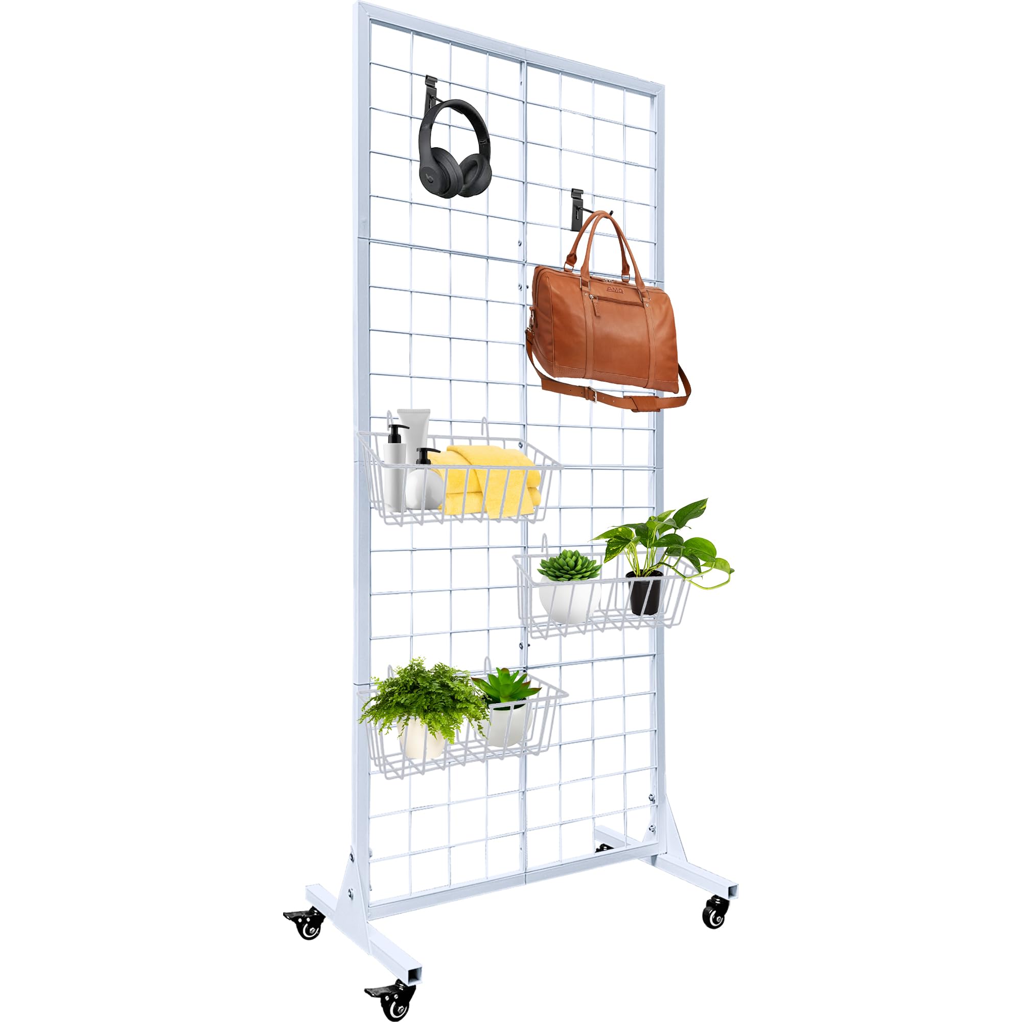 Grid Wall 2.2 Ft x 5.5 Ft Gridwall Panel Floorstanding Retail Display ...
