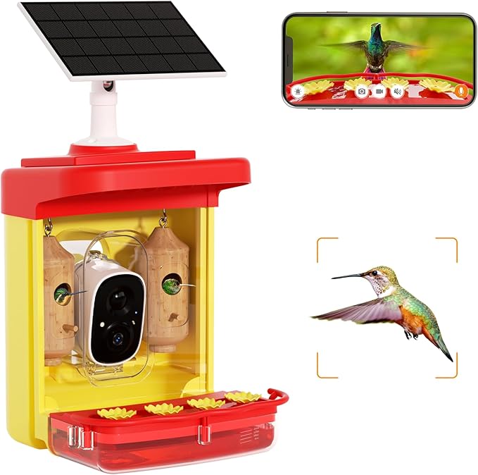 Amazon.com : HummerHi- Smart Hummingbird Feeder with Camera Solar ...