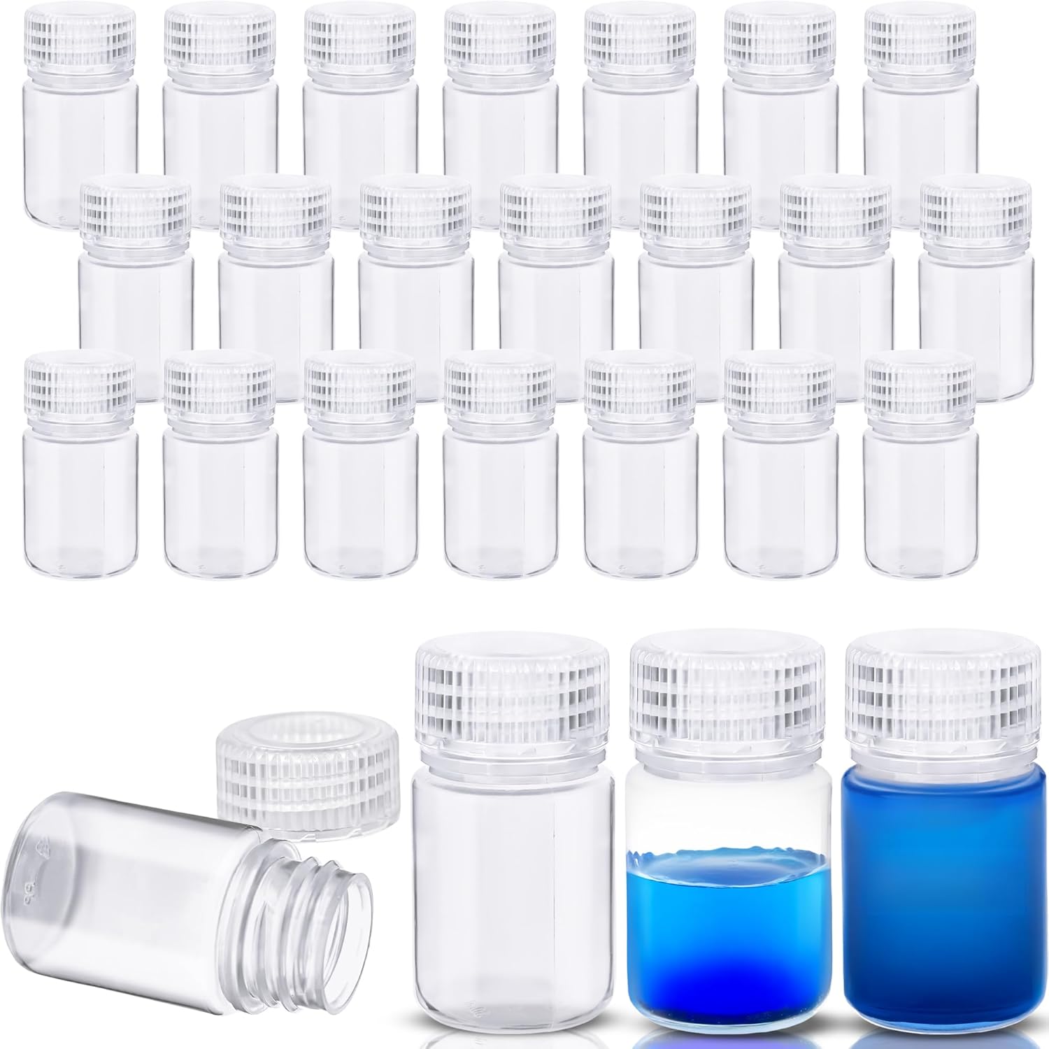 Amazon.com: Conagel 25 Pcs 1oz Plastic Sample Bottles with Caps Wide ...