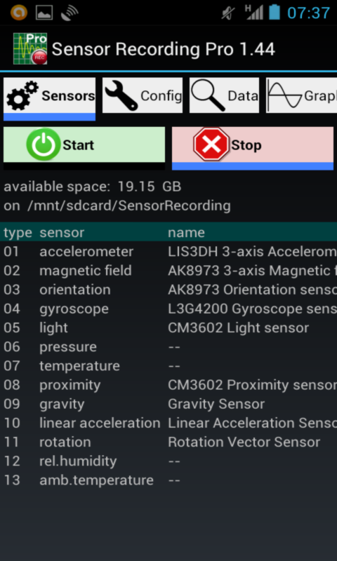 Sensor Recording Lite - App on the Amazon Appstore