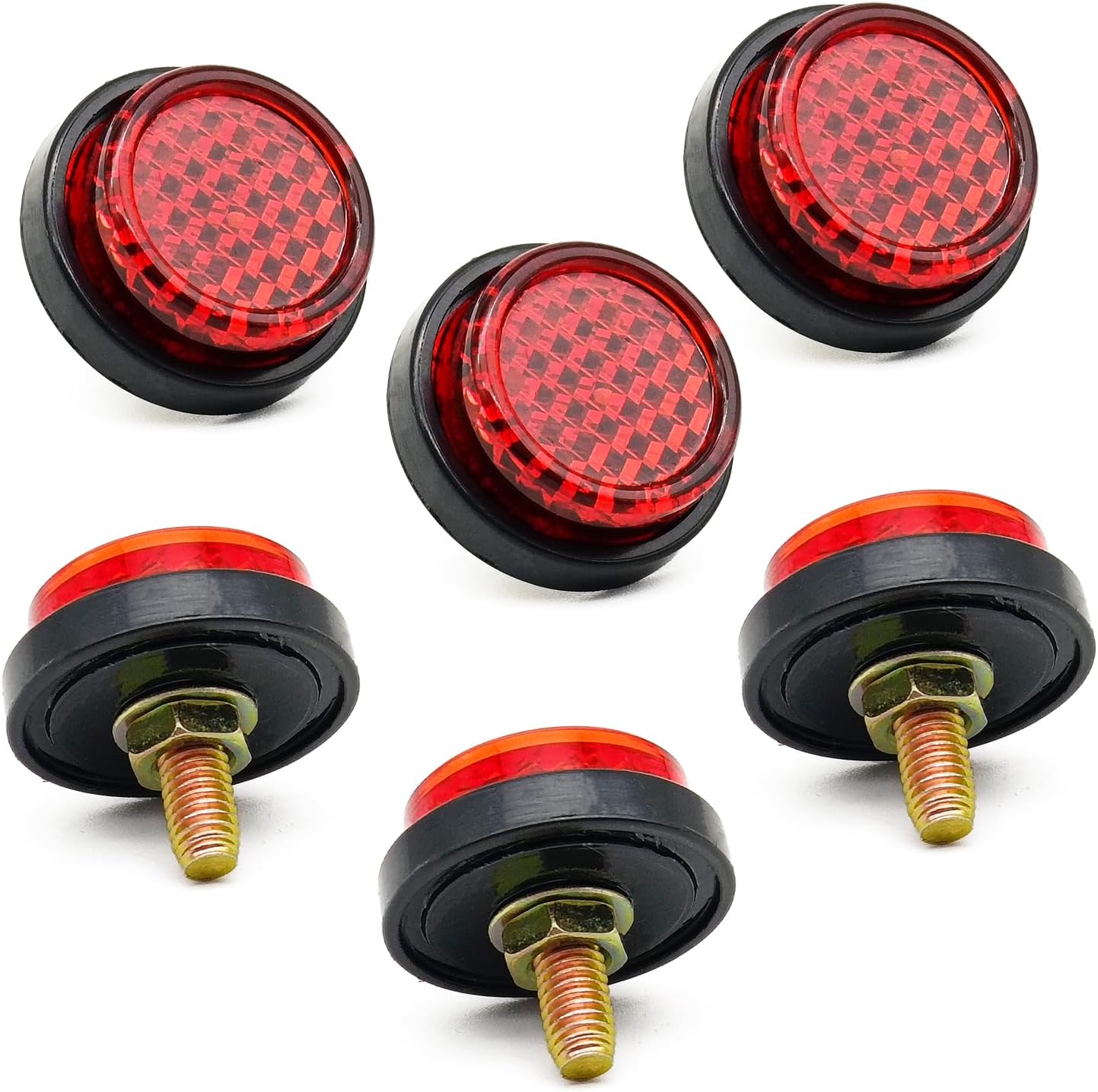 Amazon.com: 4 Pack Red Reflector Motorcycle License Plate Bolts and ...