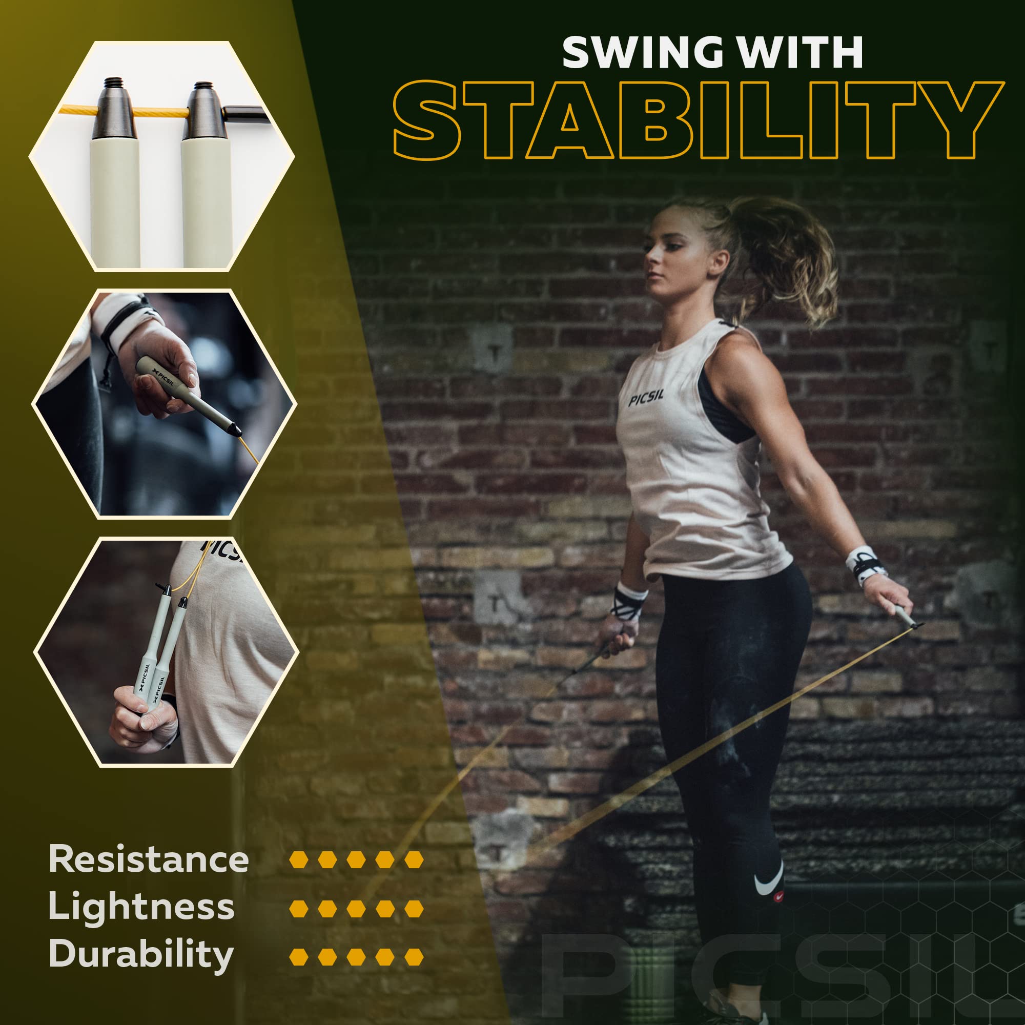Speed Rope With Bearings PICSIL High Speed Jump Rope - Double Bearing ...