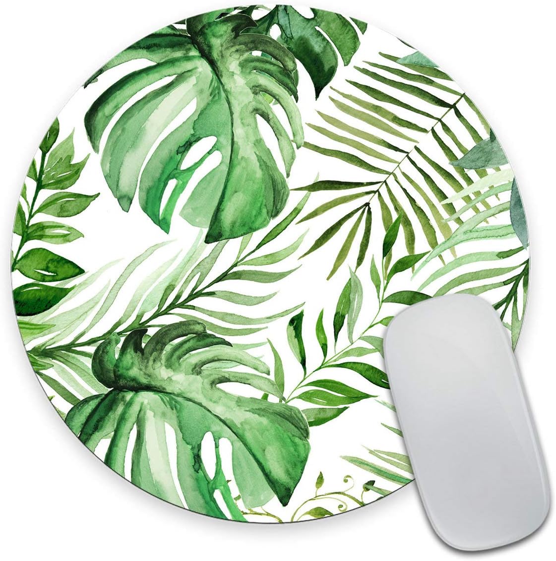 Amazon.com: Smooffly Wild Leaf mouse pad, Round Mousepad, Leaves Mouse ...