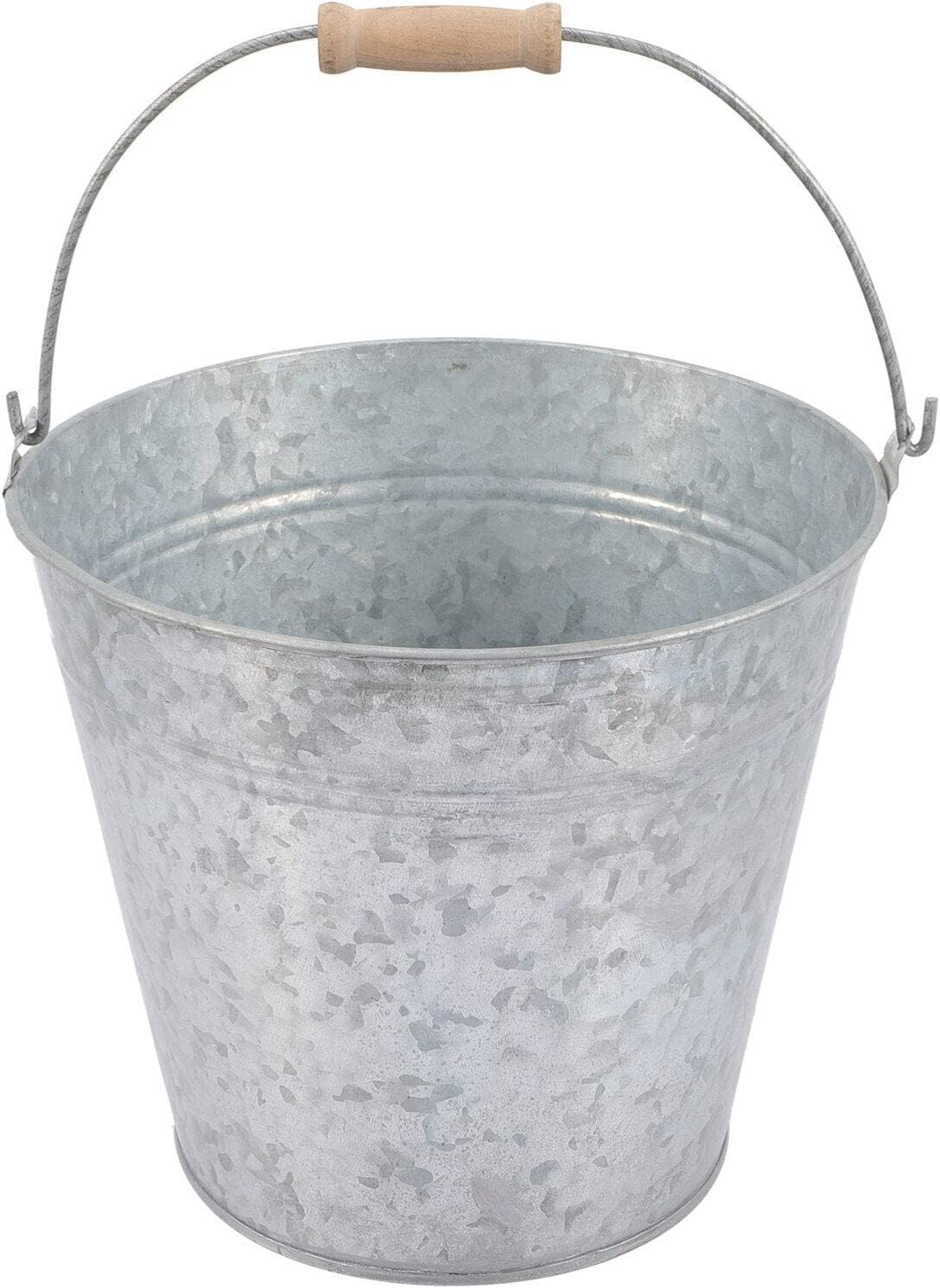 Amazon.com: Alipis Rustic Galvanized Bucket with Handle - Decorative ...