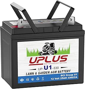 UPLUS U1 Riding Lawn Mower Battery, 12V 330CCA Garden Tractors Battery ...