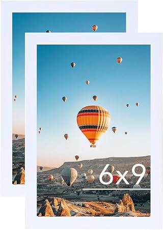 Amazon.com - JCJMY 6x9 Picture Frame Set of 2 White for Wall Hanging or ...