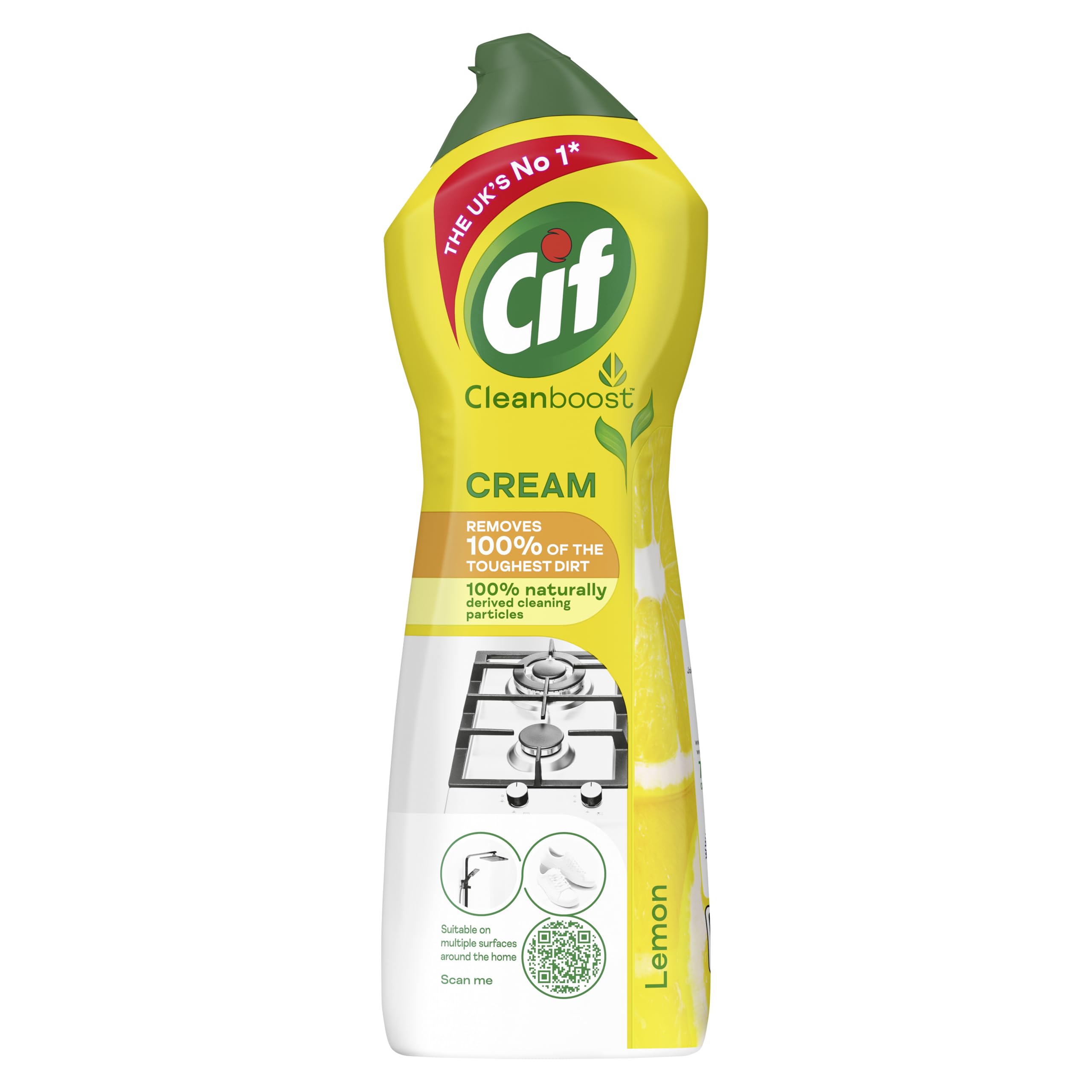 Cif Lemon Cream Cleaner multipurpose surface cleaner with 100% natural ...