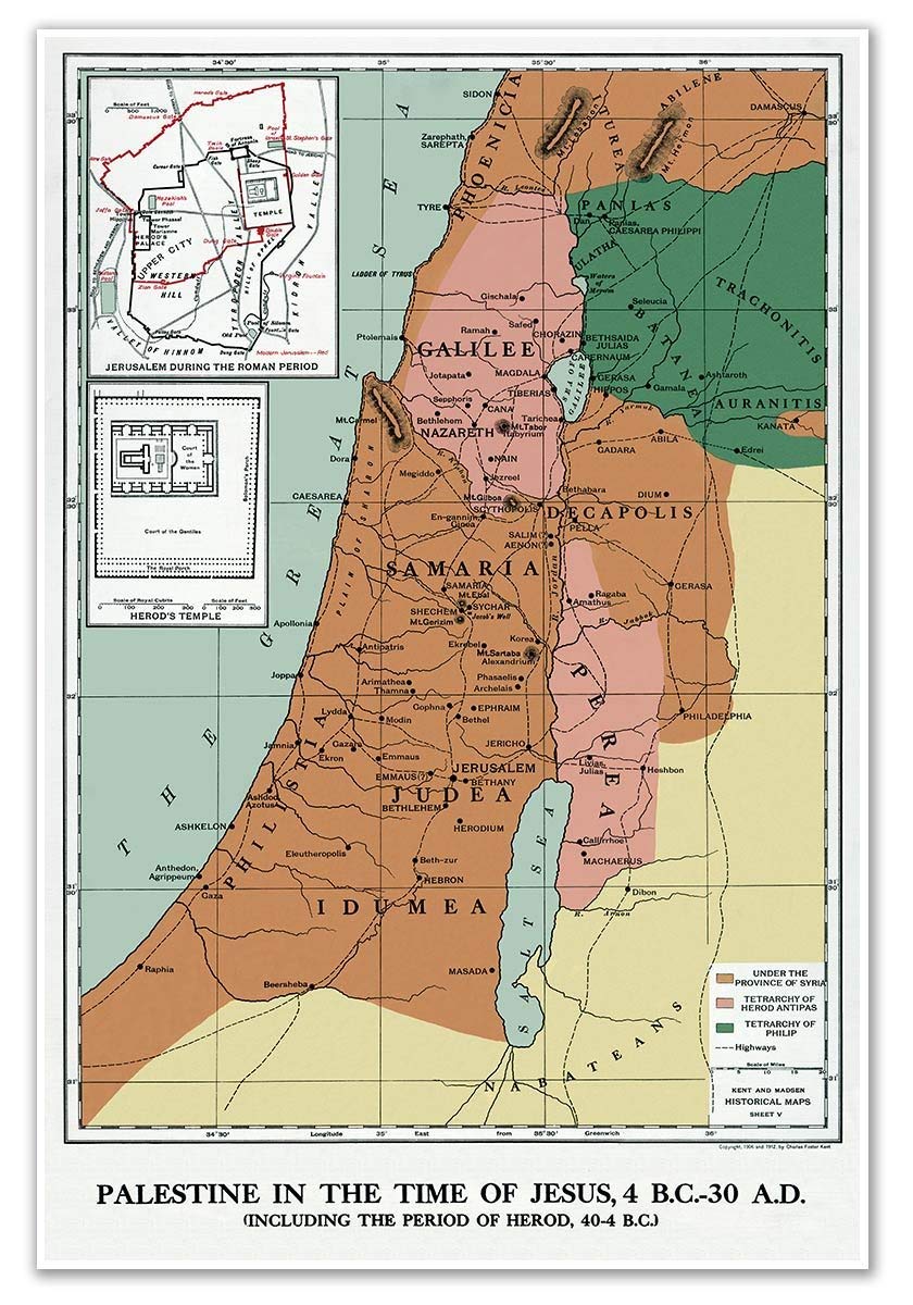 Buy of Palestine in the time of Jesus, 4 BC - 30 AD circa 1912 ...