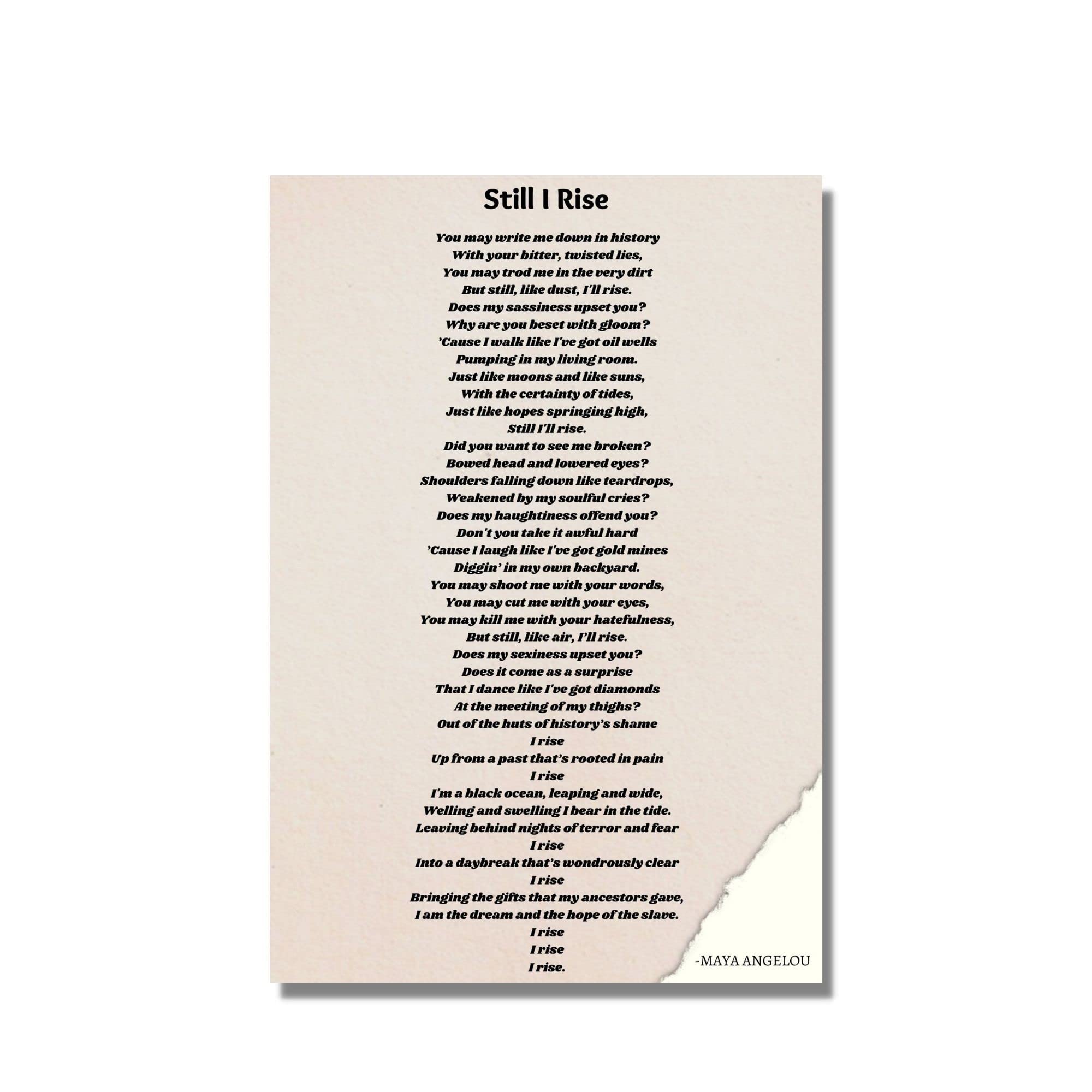 Still I Rise Poem By Maya Angelou Poems Wall Poster | Desertcart KUWAIT