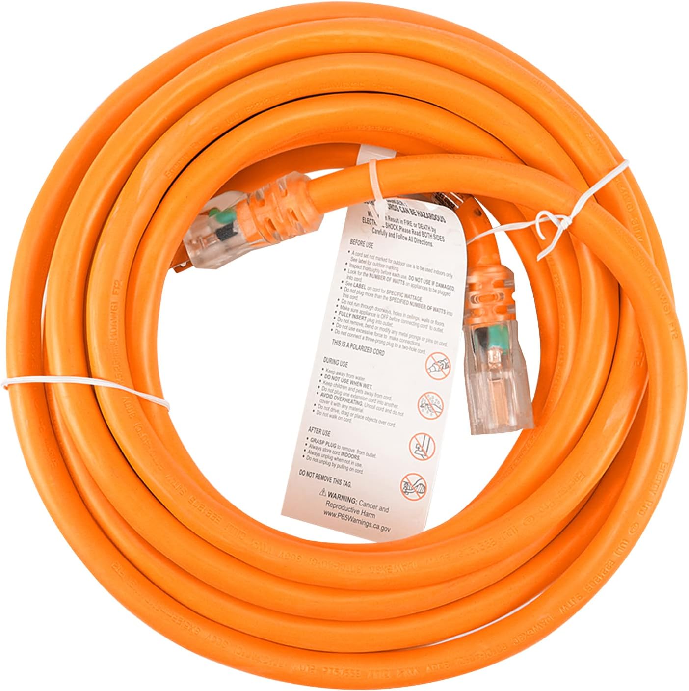 Amazon.com: EP 50 Ft Lighted Outdoor Extension Cord - 10/3 SJTW Heavy ...