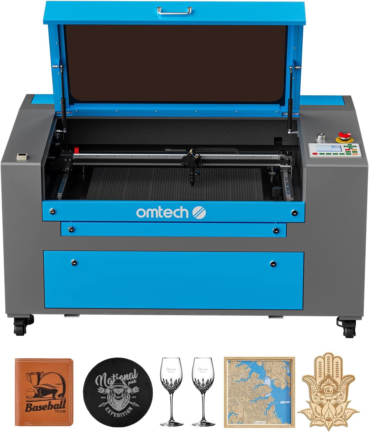 Amazon.com: OMTech 60W CO2 Laser Engraver, 16x24 Inch Laser Engraving Machine with Ruida Control ...
