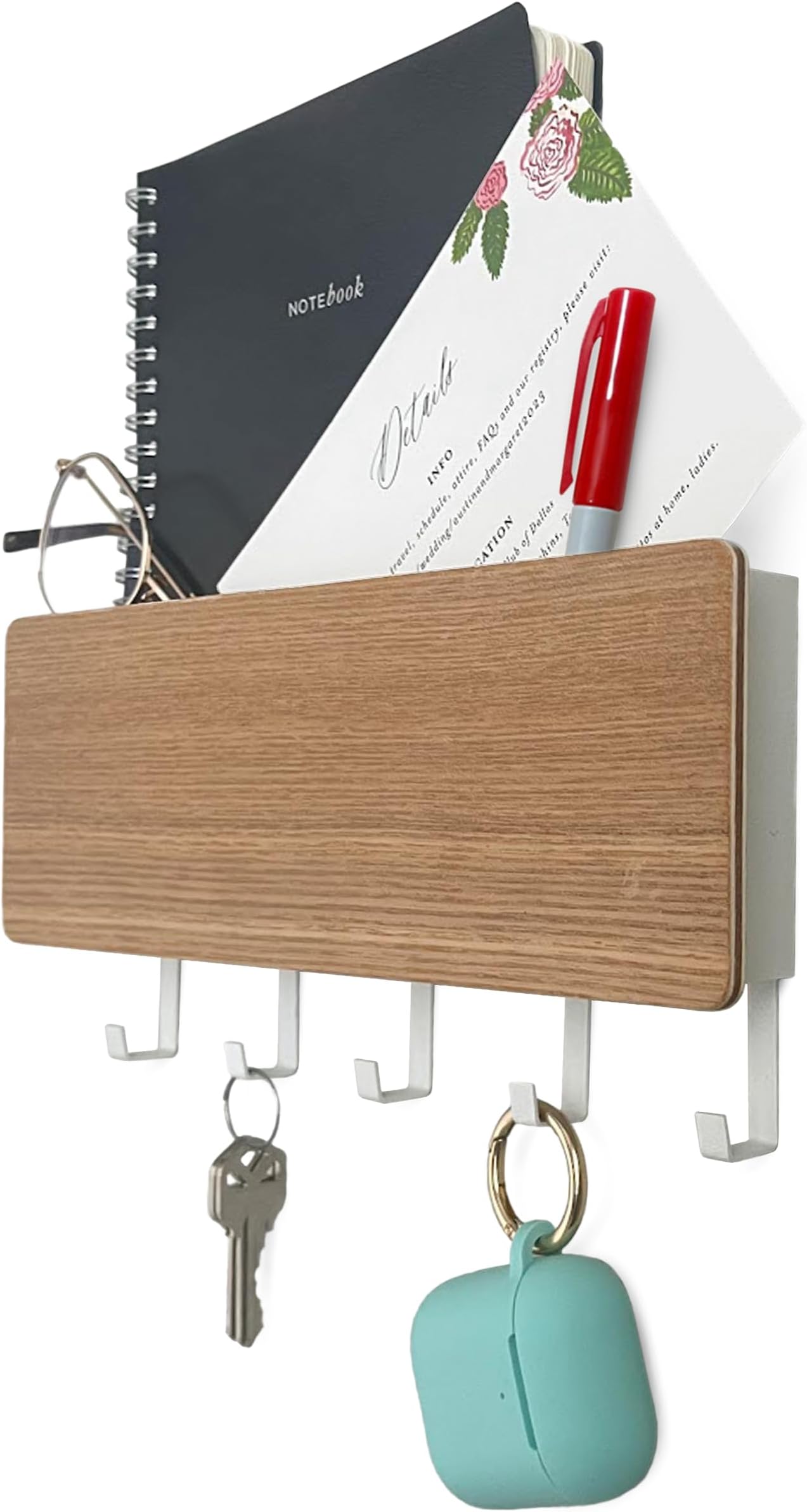 Amazon.com: Rebee Vision Farmhouse Key and Mail Holder for Wall with ...