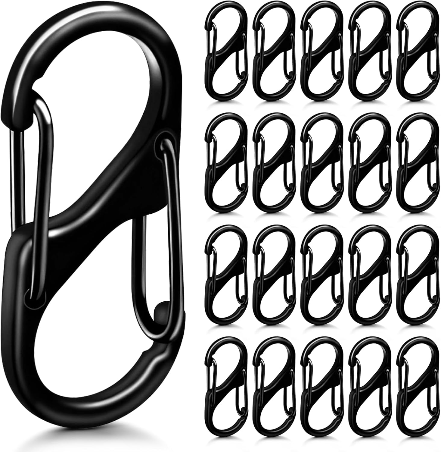 20pcs S Small Carabiner Clips, S Shaped Double Snap Hooks Carabiner ...