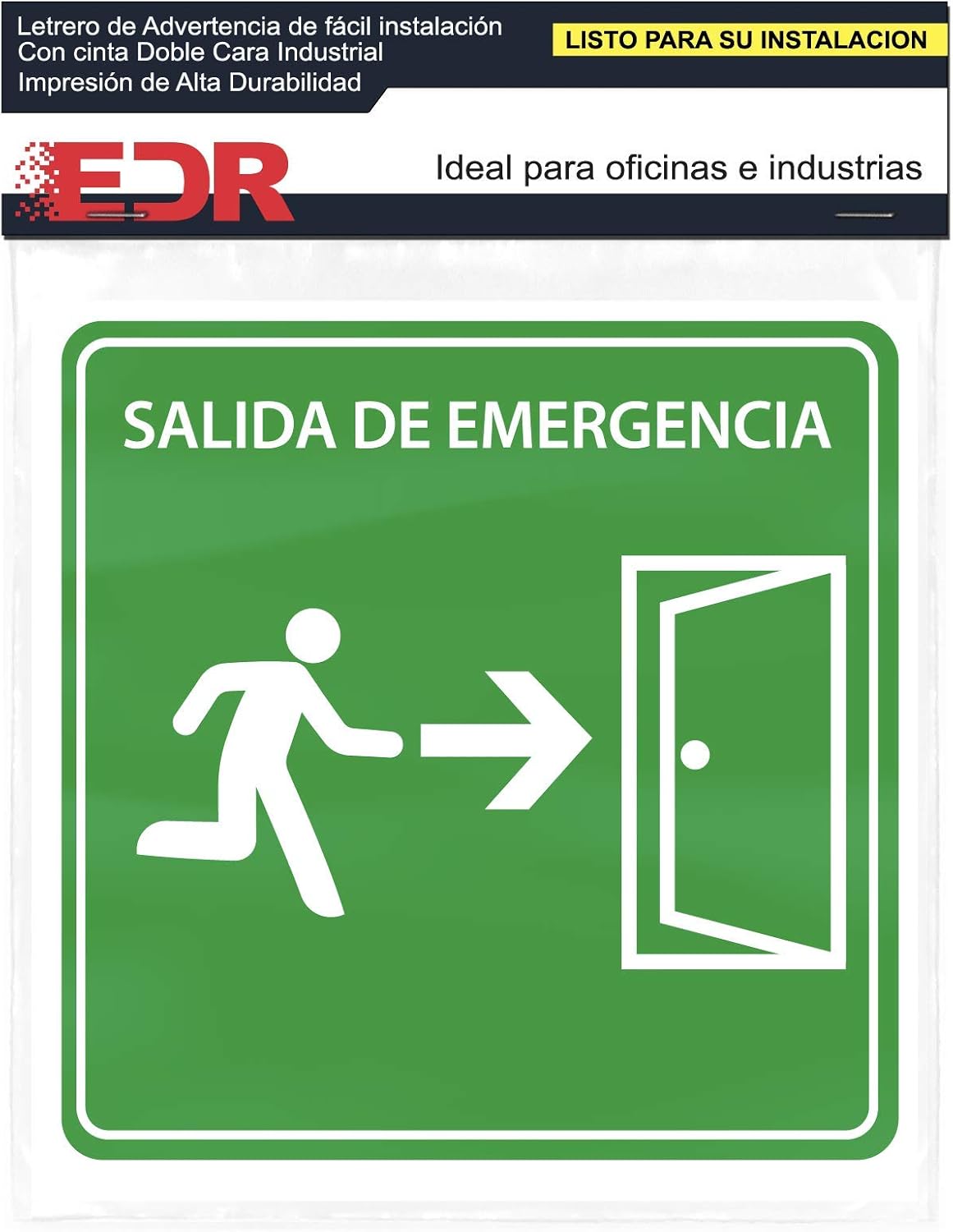 Letrero señalamiento salida de emergencia lado derecho : Amazon.com.mx ...