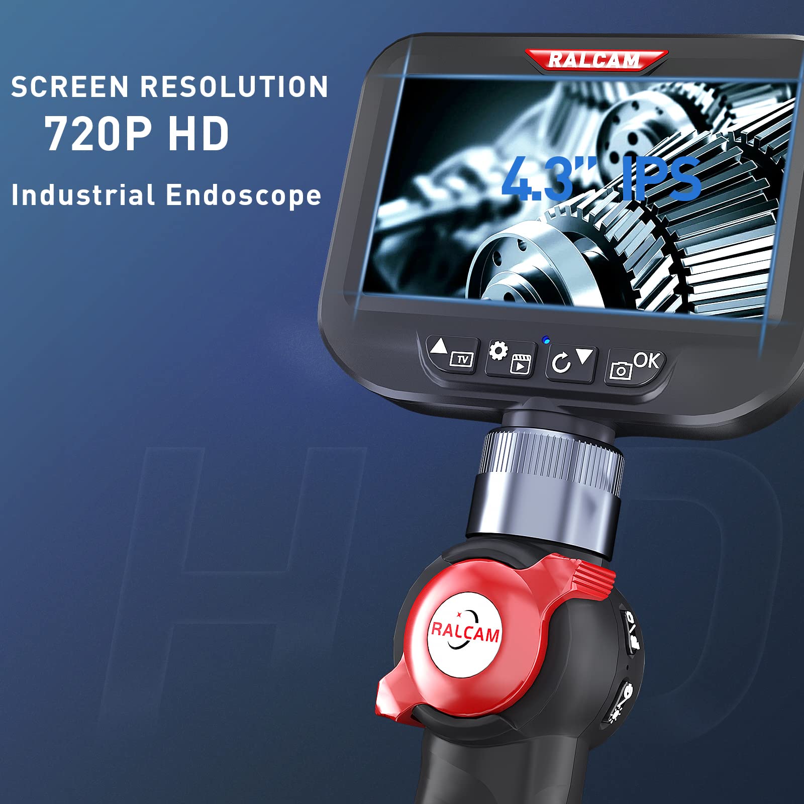 Snapklik.com : Ralcam Articulating Borescope 6.2mm, 2-Way Endoscope Camera