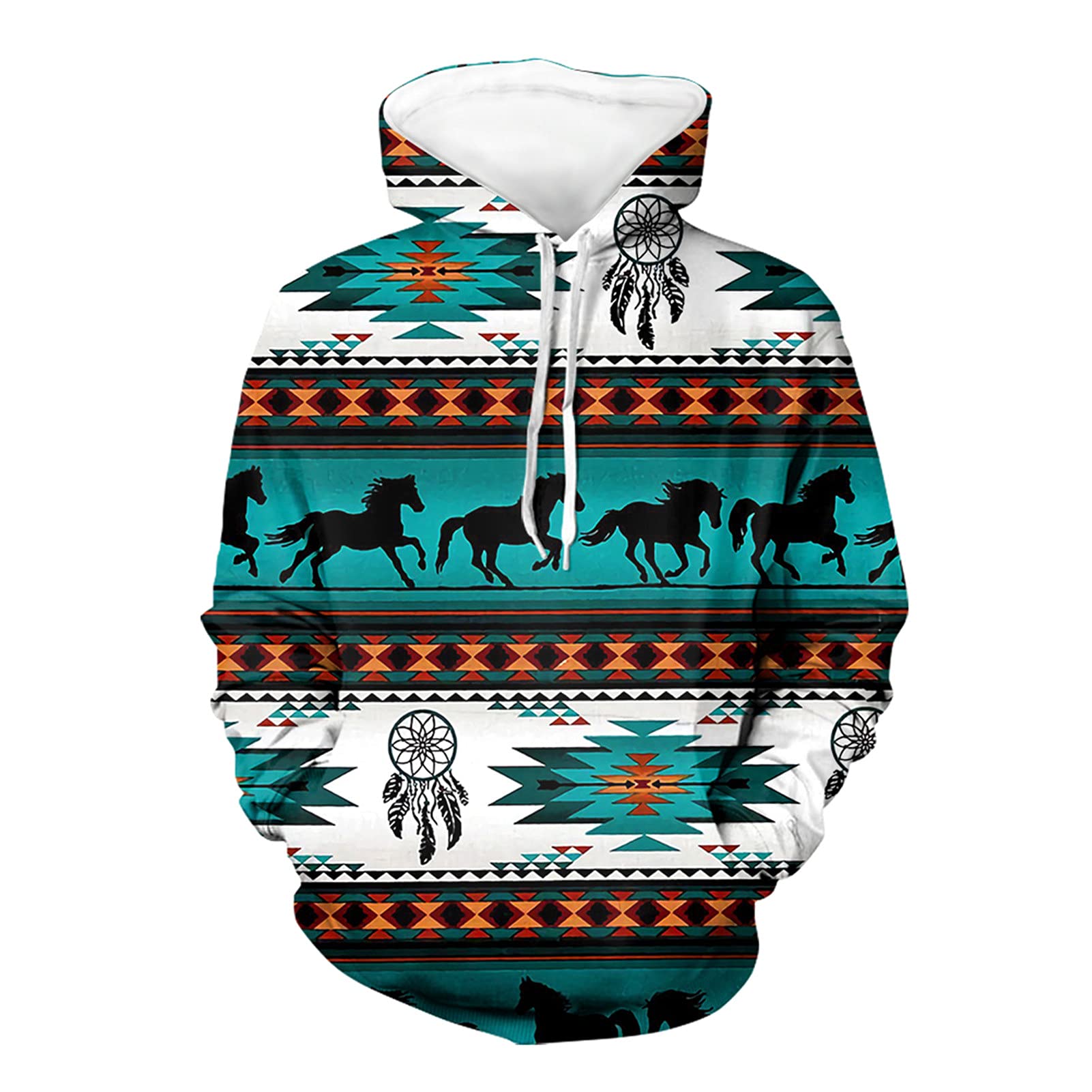 Frestree Southwestern Native Tribal Style Hooded Sweatshirts Navajo ...