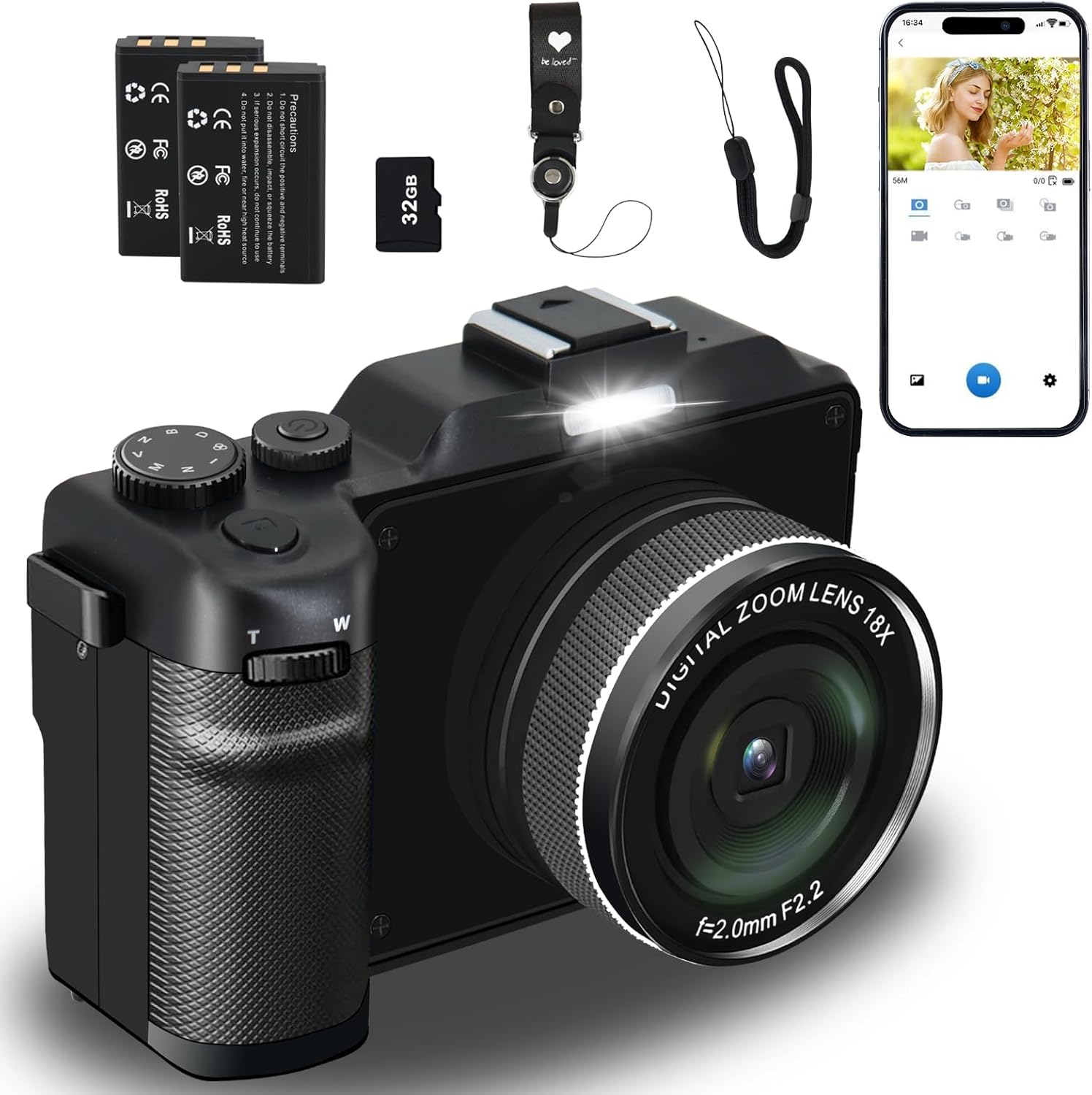 Amazon.com : 4K Digital Camera for Photography 48MP with WiFi 2 ...