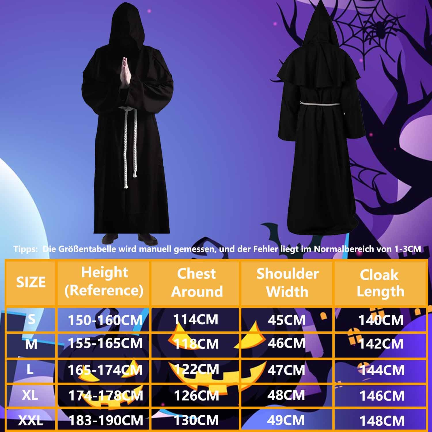 Snapklik.com : YA LOTUS Medieval Hooded Monk Cloak Unisex